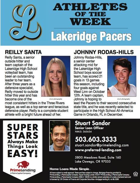 Lakeridge Pacers – Athletes of the Week – October 26, 2017 | Lake ...