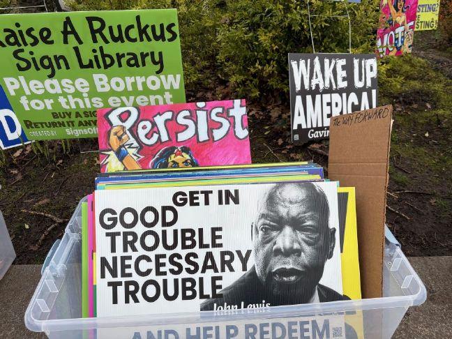 Weekly Lake Oswego protests buoyed by woman offering signs | Lake ...
