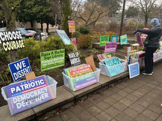 Weekly Lake Oswego protests buoyed by woman offering signs | Lake ...